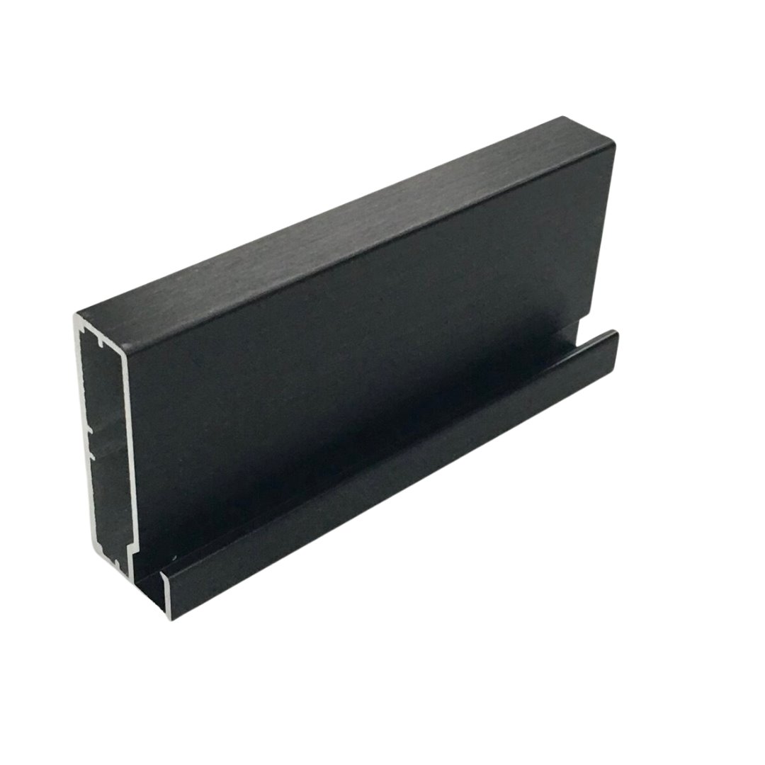 Modena Brushed Black Aluminum Profile Samples | Cronos Design