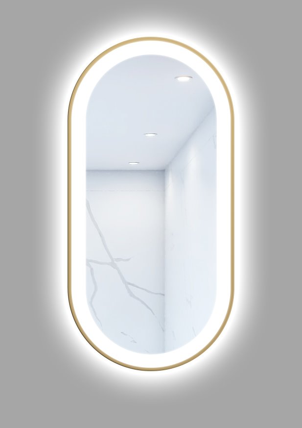 Oval Line Backlit Gold Anode 39.4" x 19.7" Oval Line Premium | Cronos ...