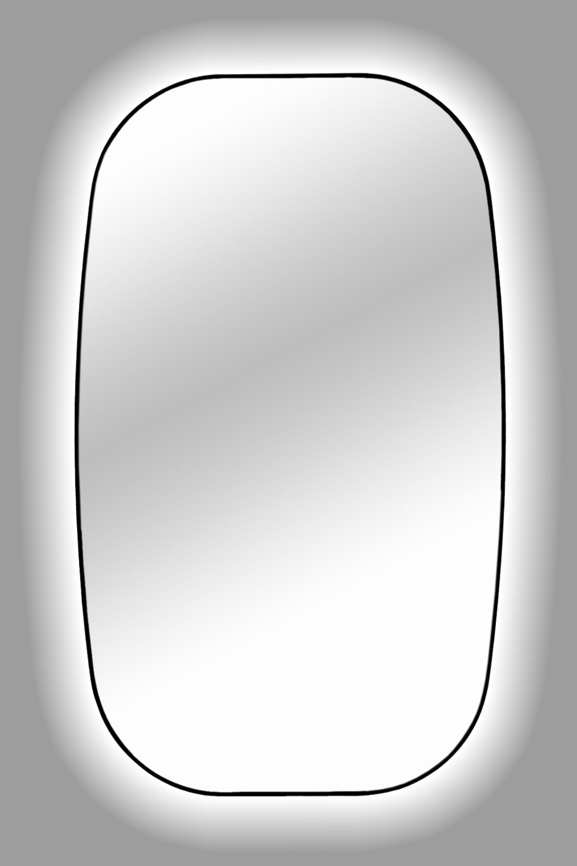 Retro Line Backlit Black Anode 39.4" x 19.7" Retro Line Premium ...